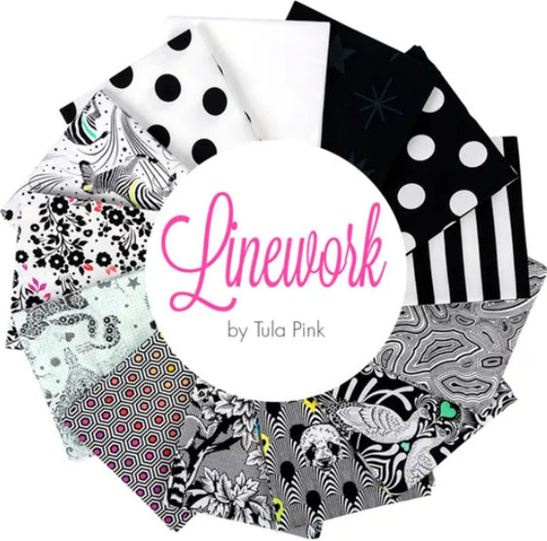 Tula Pink's Linework Fat Quarter Bundle - 15 Pre-cut 18" X 22" Pieces ...
