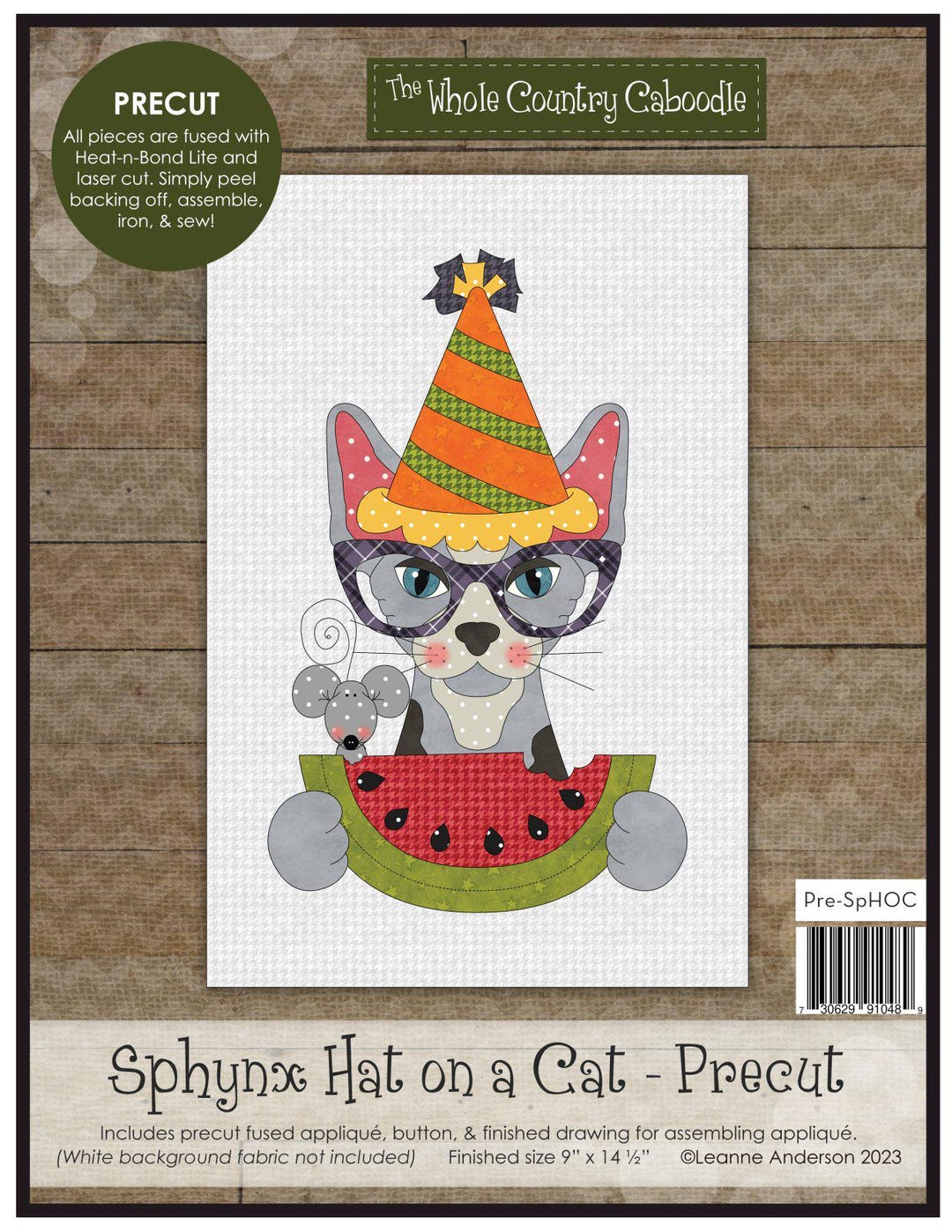 Sphynx Hat on a Cat - Pre-fused Appliqué by the Whole Country Caboodle ...