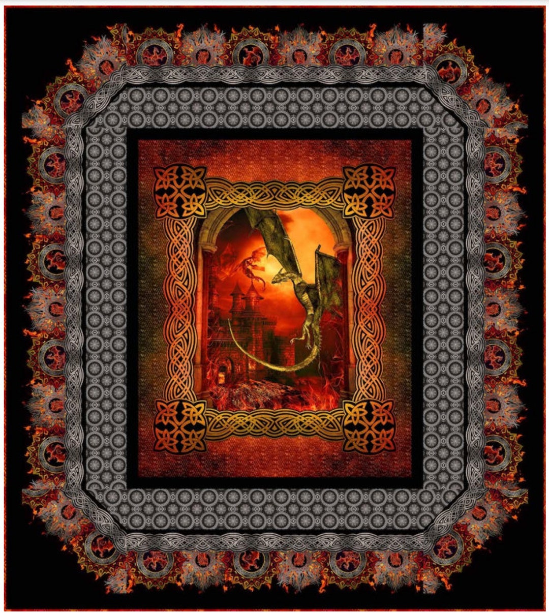 Dragon Lap Quilt Kit ~ Red Dragons by in the Beginning Fabrics - Etsy