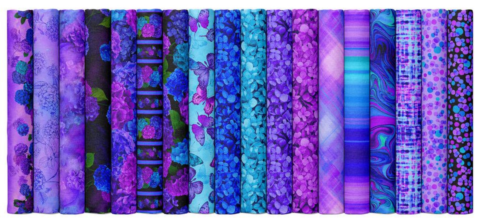 Midnight Bloom || Hydrangea at Dusk Panel by Timeless by Treasures ...