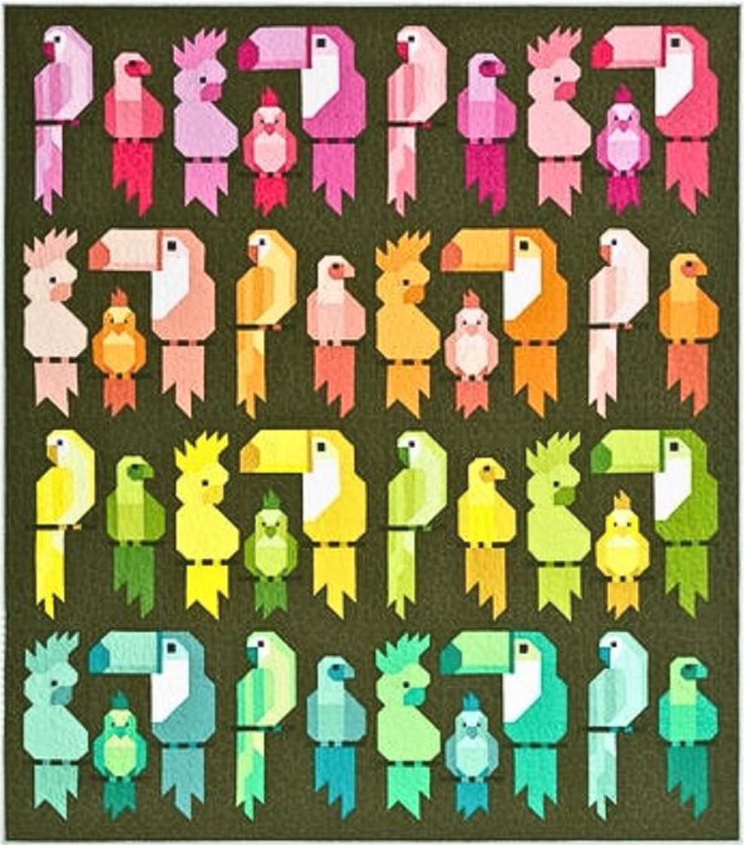 Pretty Birds Quilt Kit by Elizabeth Hartman Featuring Kona Cotton ...