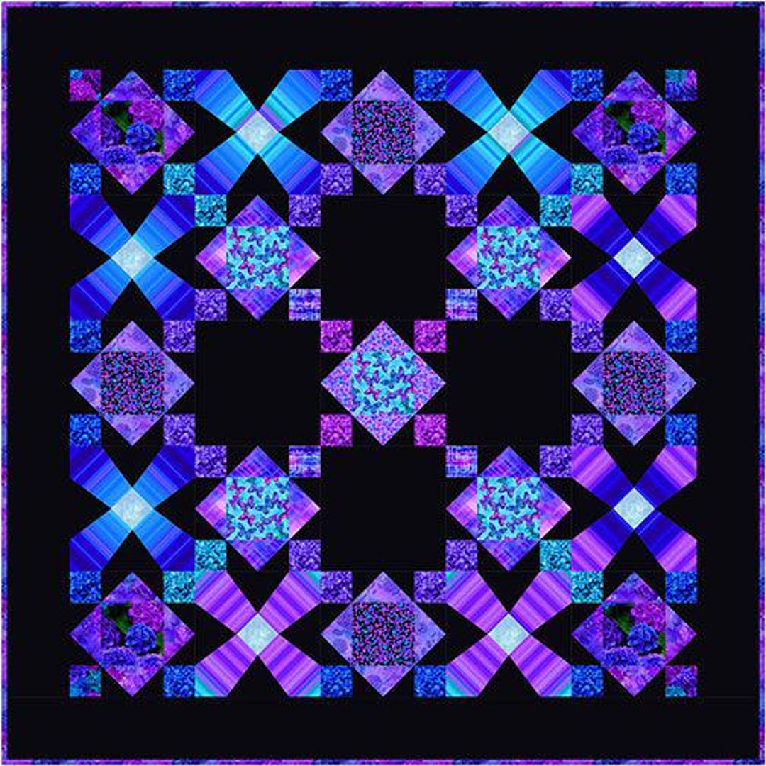Accentuate the Positive Quilt Kit Featuring Midnight Blooms by Chong a ...