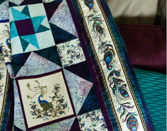 Peacock Flourish Large Metallic Floating Feather by Ann Lauer for ...