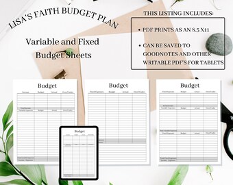 Paper Paper & Party Supplies VariableFixed Expenses Budget Sheet etna ...