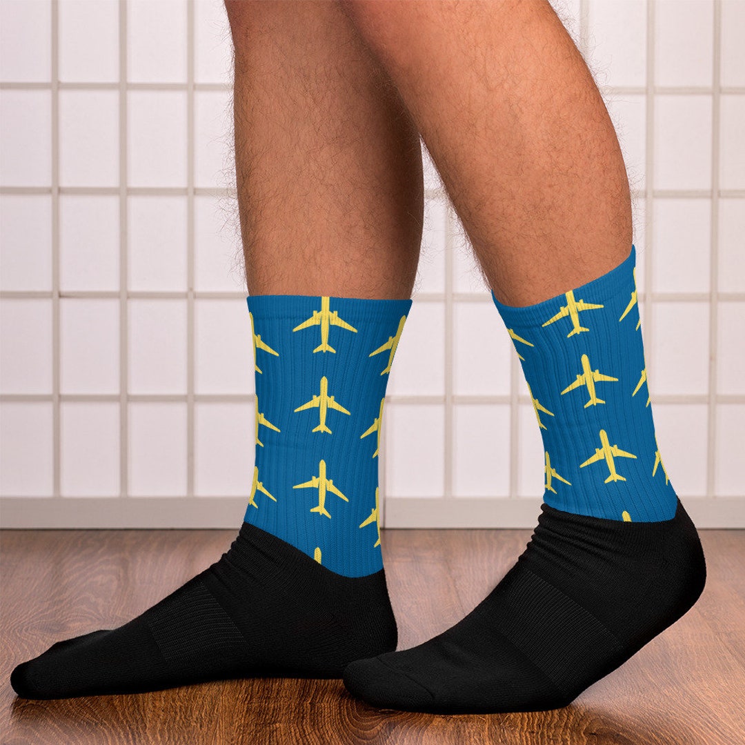 Blue & Yellow Aviation Socks – Pilot Gift, Airline Crew Socks - Etsy