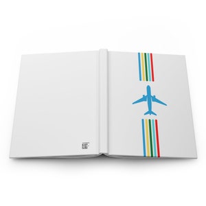 Flying Plane Contrails White Aviation Airline Travel Hardcover Journal ...