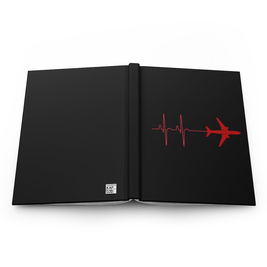 Flying Heartbeat Aviation Black Travel Hardcover Airline Journal ...
