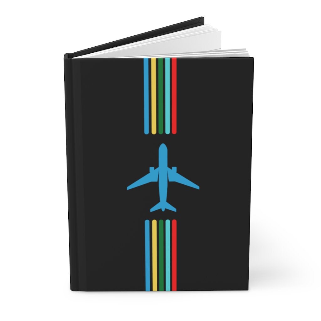 Flying Plane Contrails Aviation Airline Travel Hardcover Journal ...