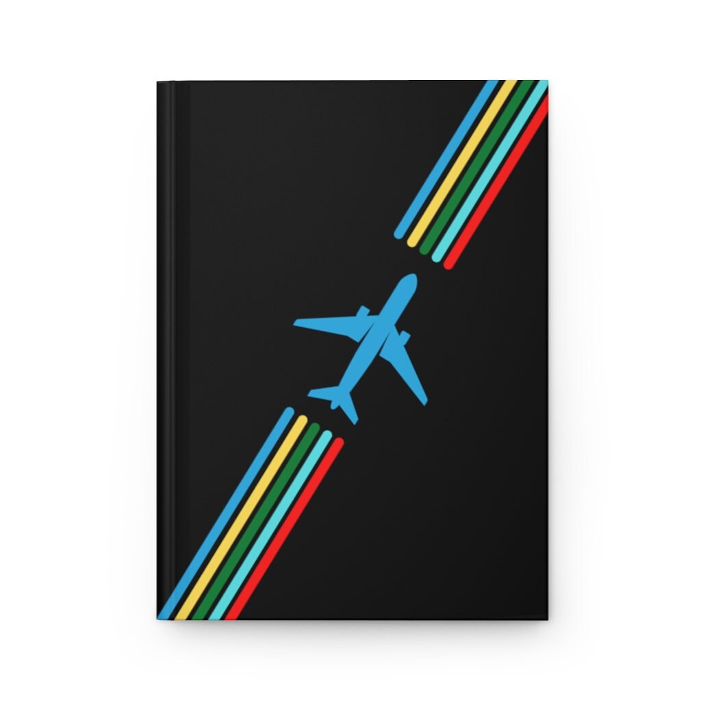 Flying Plane Contrails Angled Aviation Airline Travel Hardcover Journal ...