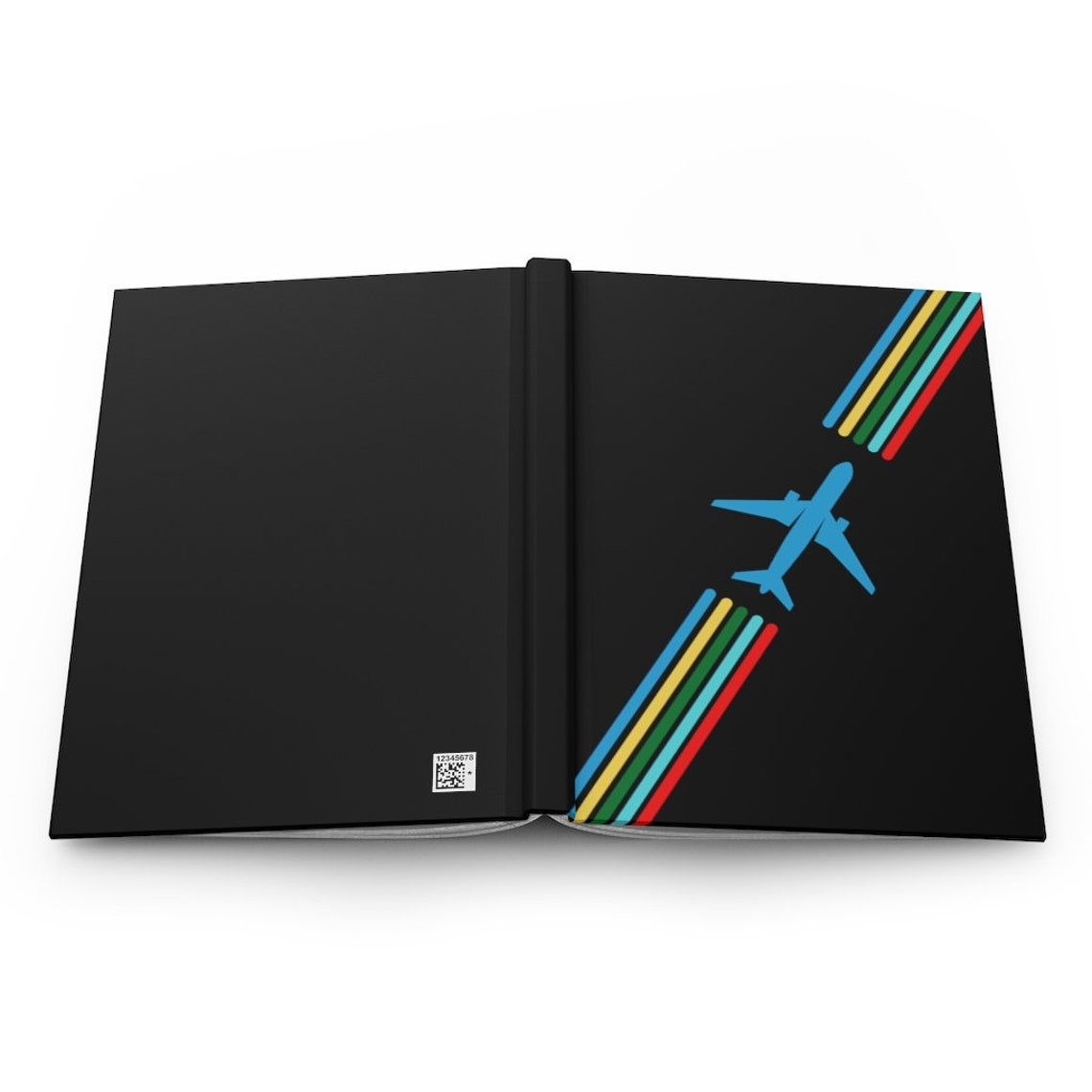 Flying Plane Contrails Angled Aviation Airline Travel Hardcover Journal ...