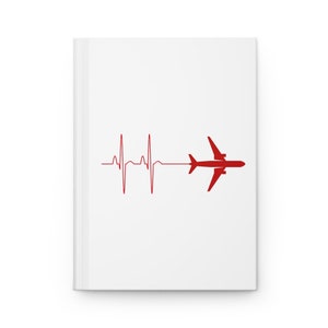 Flying Heartbeat Aviation Travel Hardcover Airline Journal Notebook ...