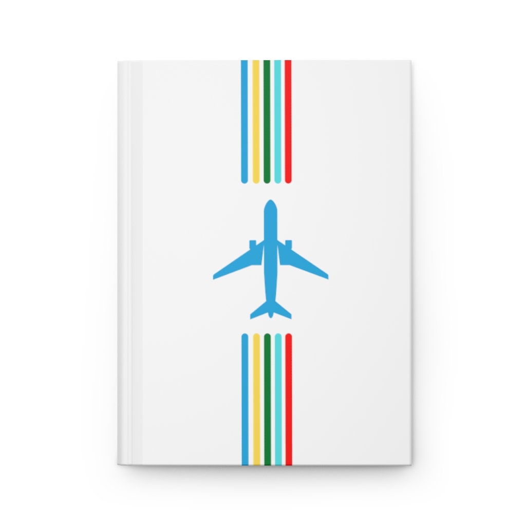 Flying Plane Contrails White Aviation Airline Travel Hardcover Journal ...
