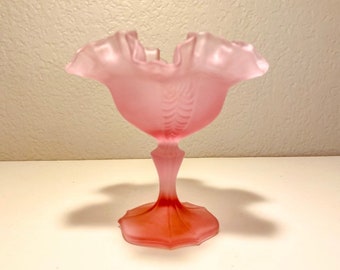 Fenton Pink Compote | Etsy