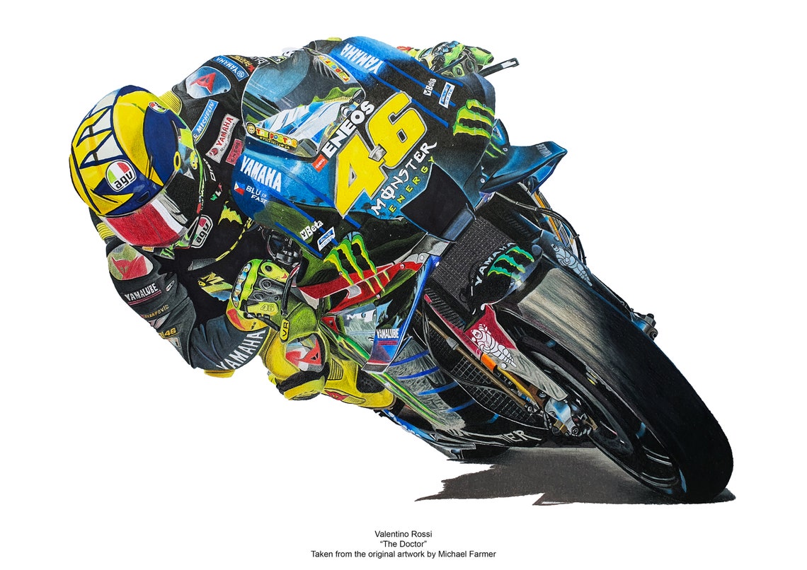 Valentino Rossi the Doctor Drawing Print - Etsy UK