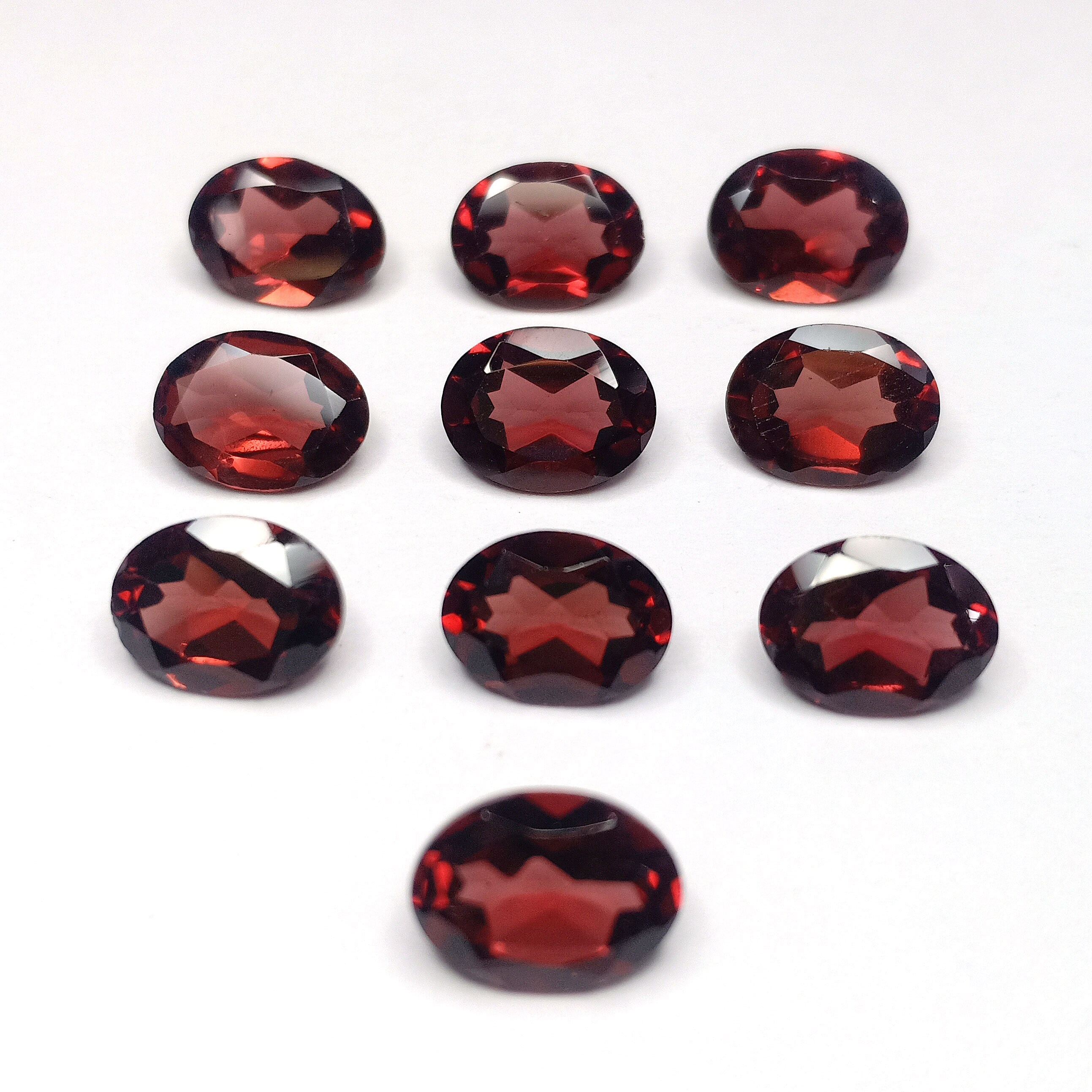 6x8 MM 10 Piece Amazing Red Garnet Oval Shape Loose Stone, Natural Red ...