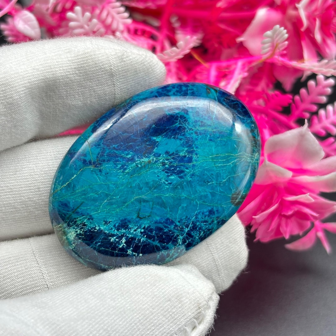 AAA+ Natural Chrysocolla Oval Shape, 119.20 CTS Chrysocolla Cabochon ...