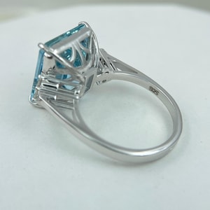 9.50 Ct Natural Aquamarine Intense Deep Blue Color Emerald Cut With ...