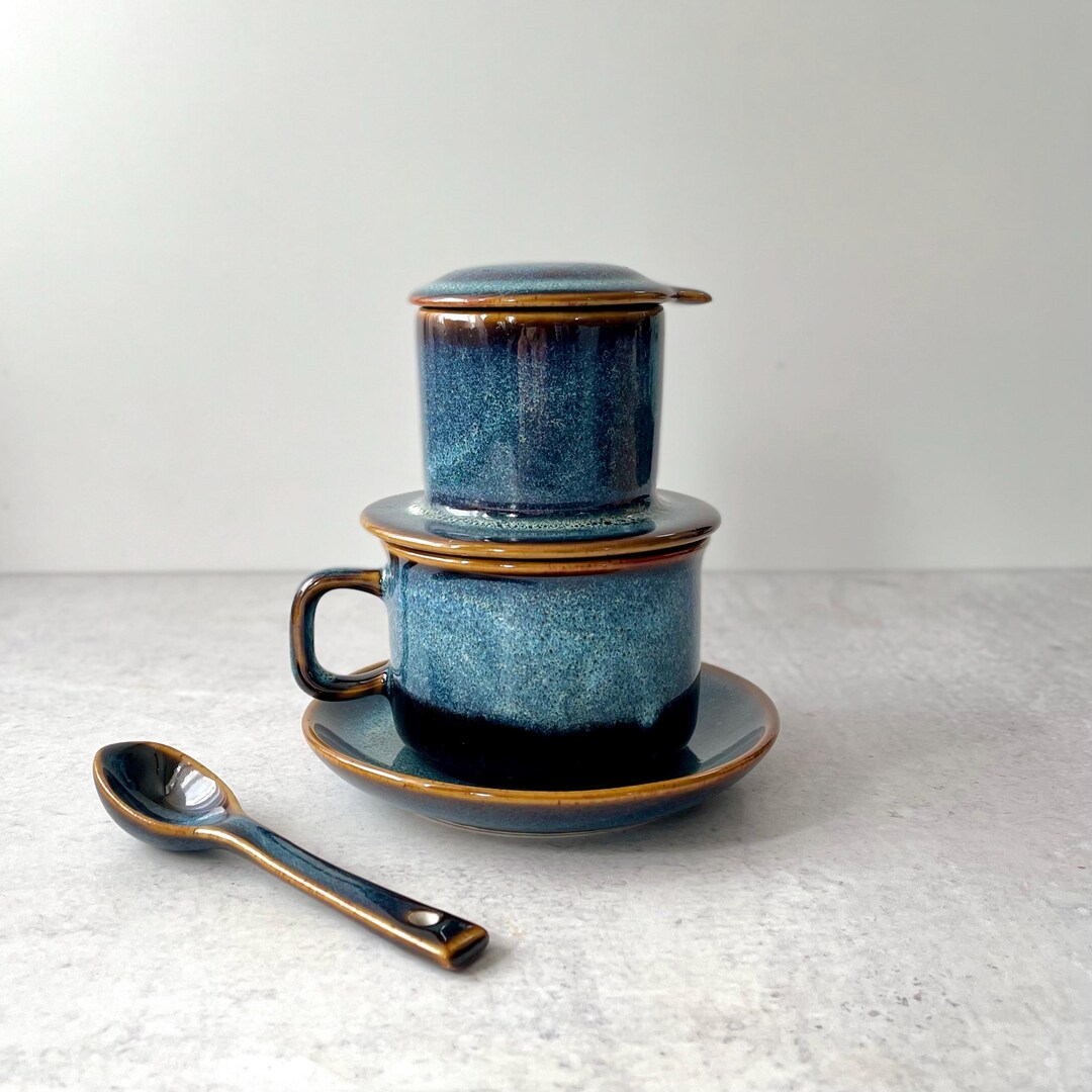 Handmade Ceramic Vietnamese Coffee Maker Set | Phin Filter, Cup, Plate ...