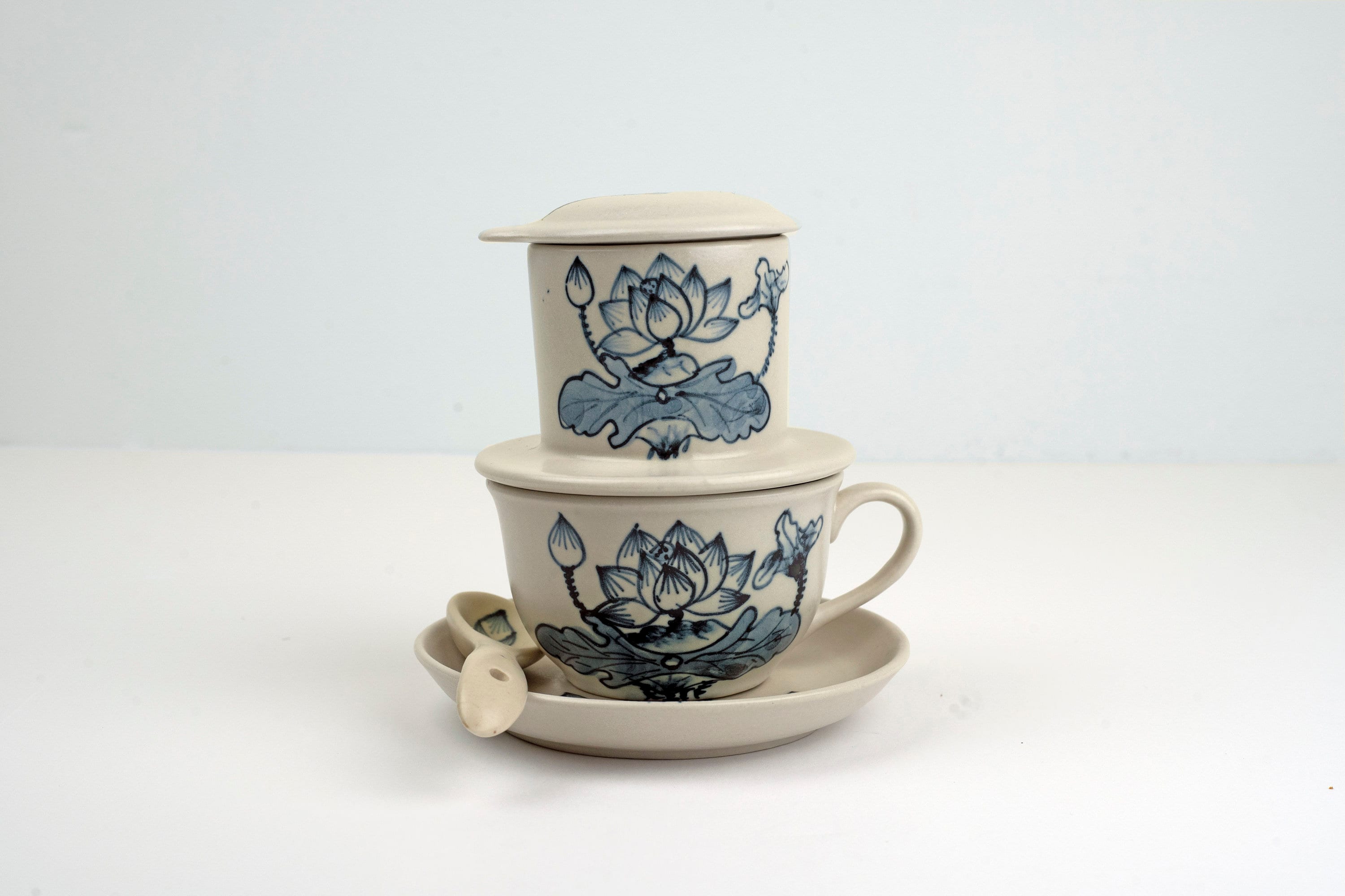 Matte Glazed Vietnamese Coffee Set filter Cup Plate & - Etsy