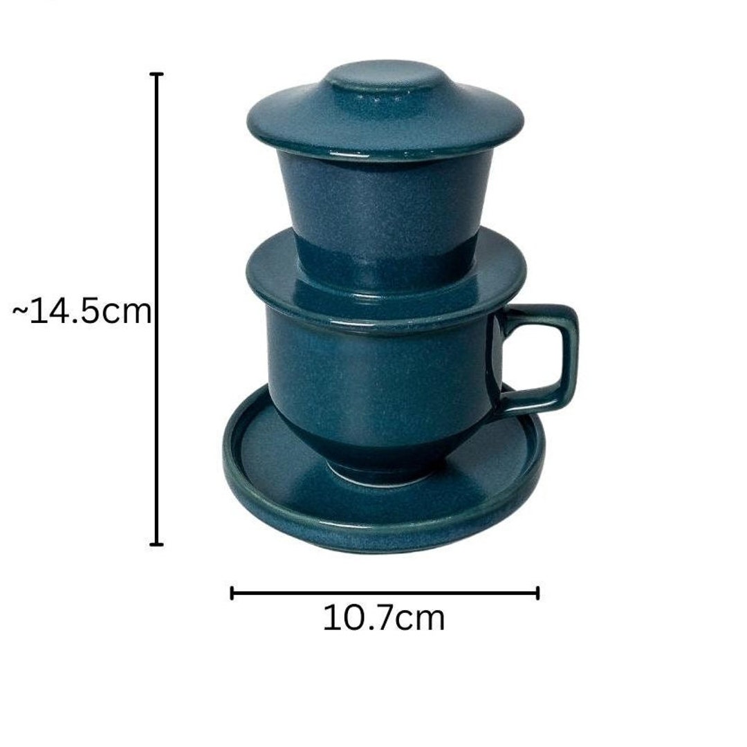Handmade Ceramic Vietnamese Coffee Filter phin Espresso Cup Brown, Blue ...
