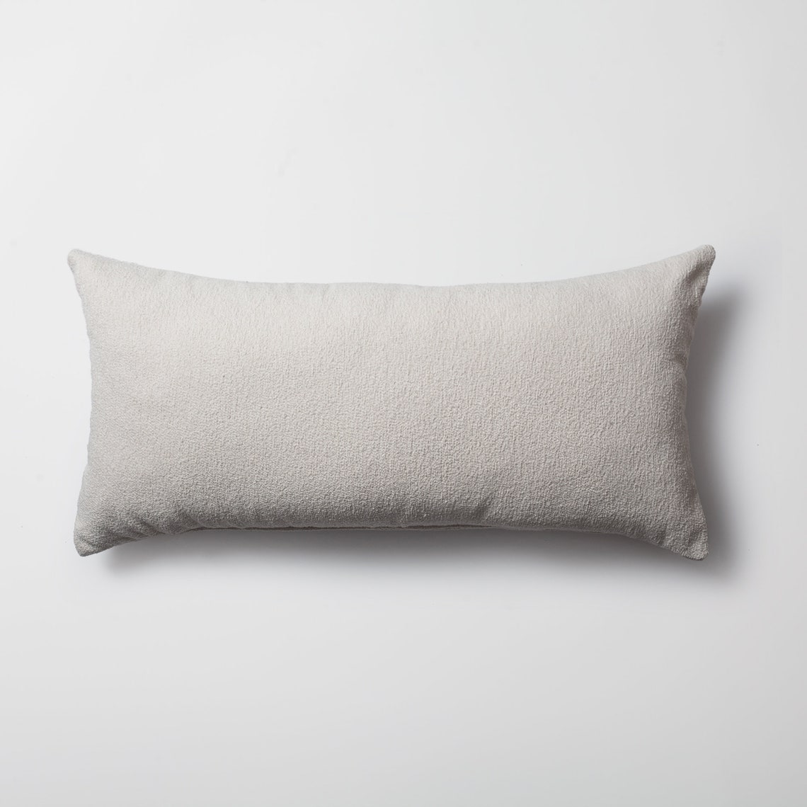 Blue Bouclet Textured Lumbar Pillow Cover: Modern Bohemian Woven Fabric ...