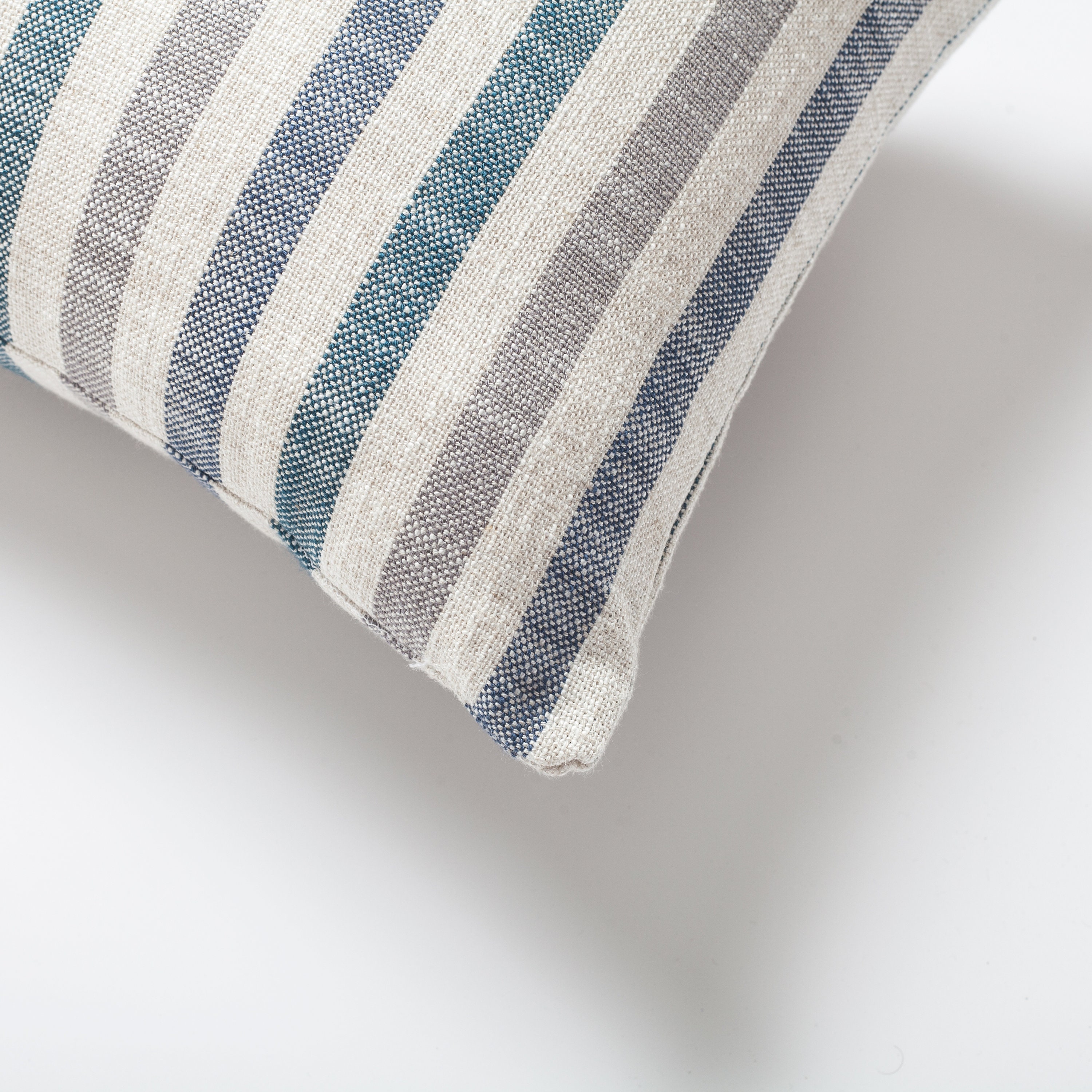 Linen White Blue Natural Native Fabric Modern Striped Colorful | Etsy