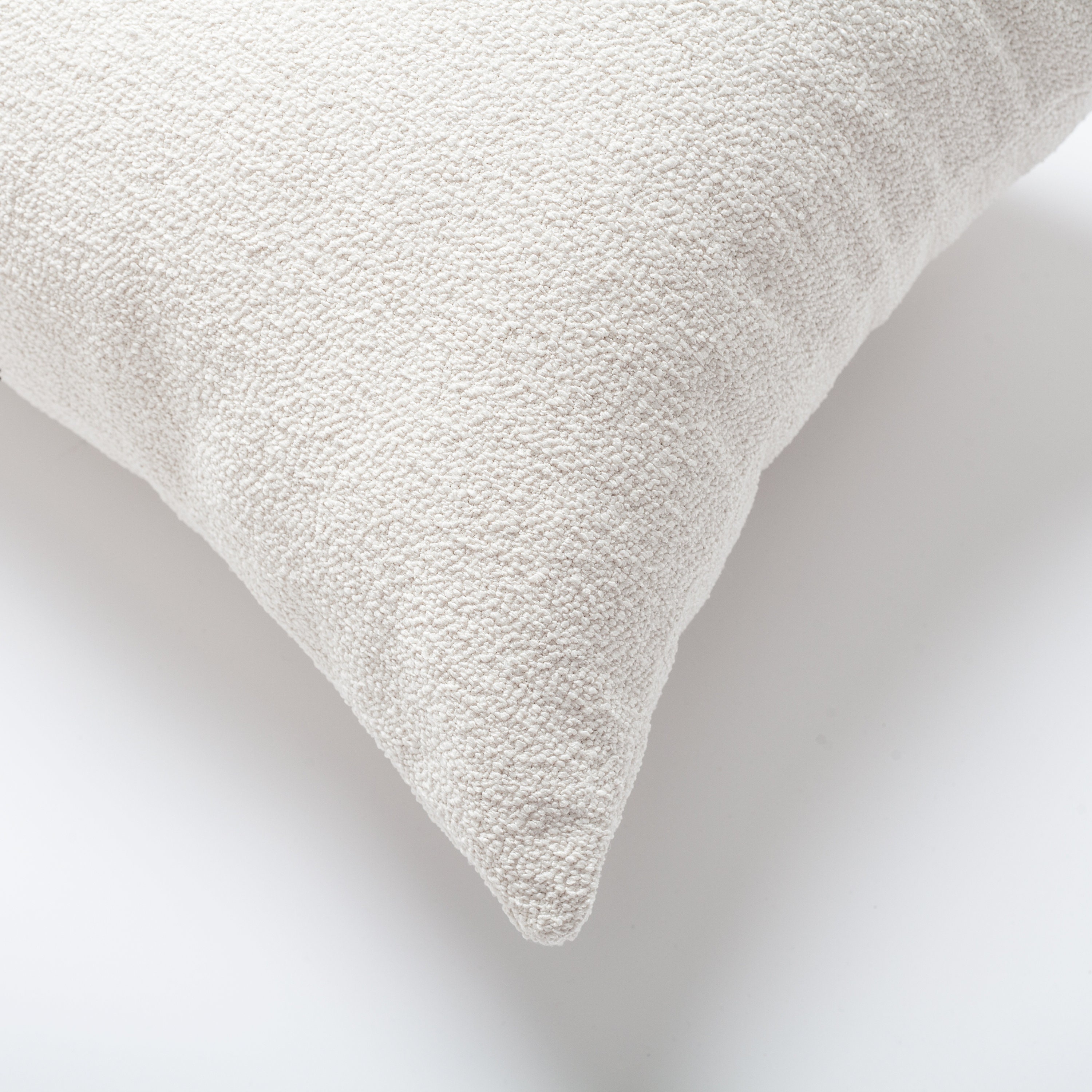 White Bouclet Textured Lumbar Pillow Cover: Bohemian Modern Woven ...