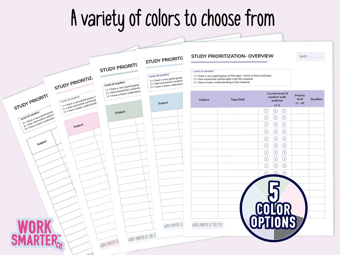 Study Tracker Printable Study Planner Template Study Planner Etsy Espa a