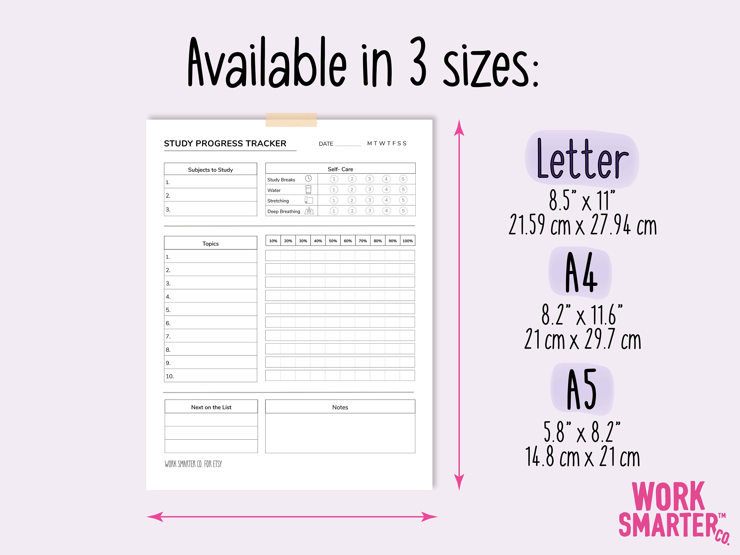 Study Tracker, Study Planner Template, Study Planner Insert, Exam Prep ...