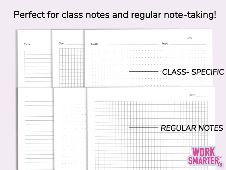 Digital Note Taking Paper Template, Lined, Ruled, Graph, Dot Grid ...