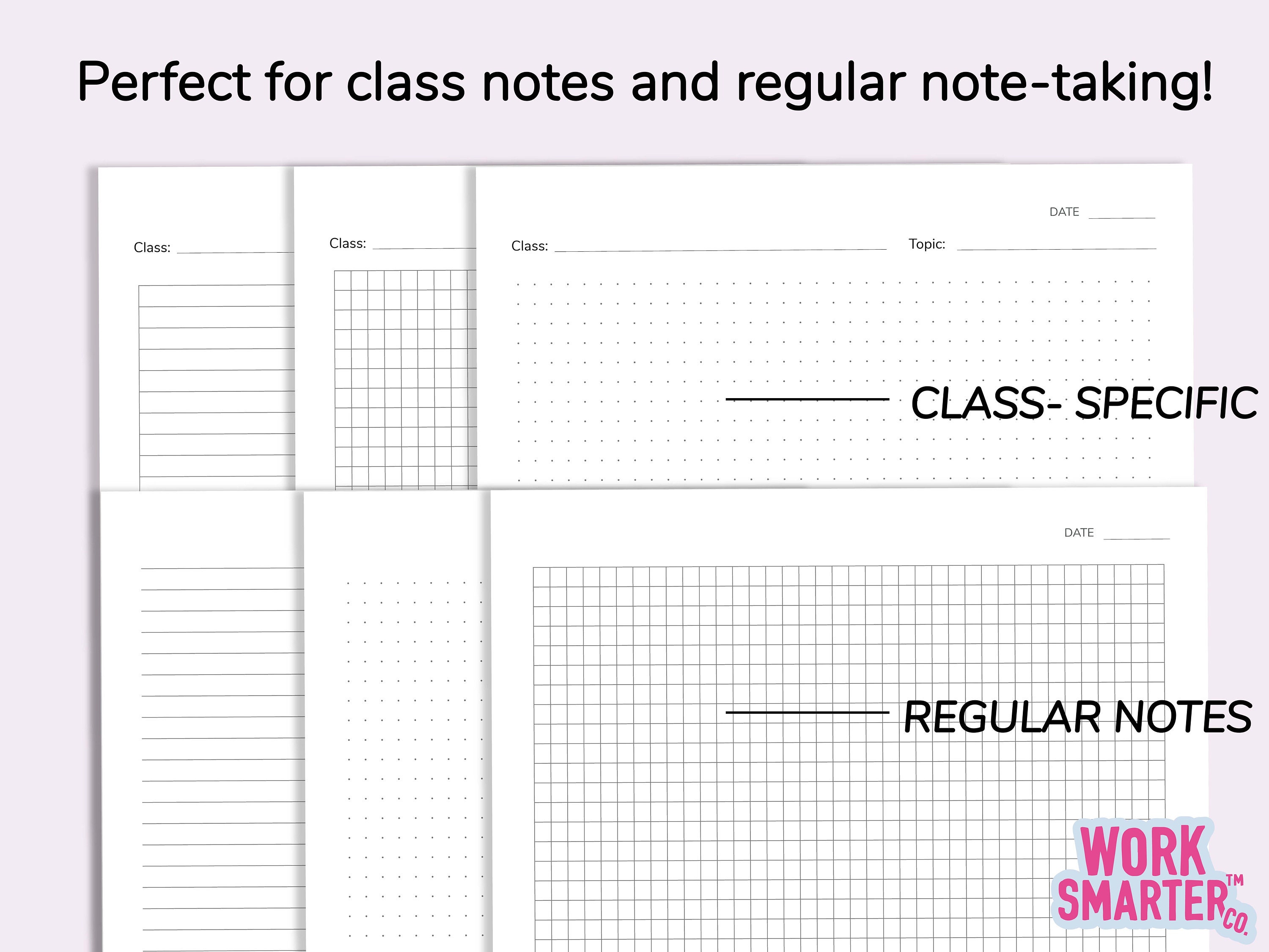 Digital Note Taking Paper Template, Lined, Ruled, Graph, Dot Grid ...
