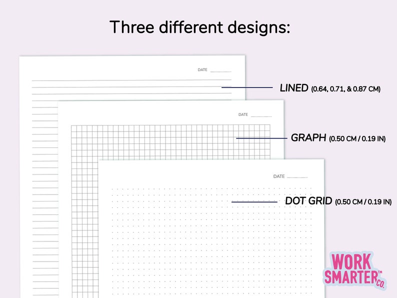 Digital Note Taking Paper Template, Lined, Ruled, Graph, Dot Grid ...