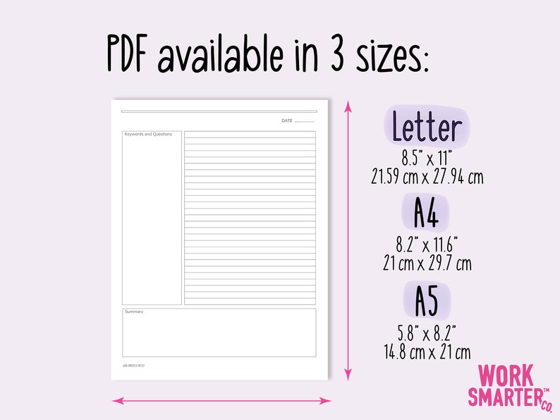 Cornell Notes, Cornell Notes Template, Cornell Notes Printable, Note ...