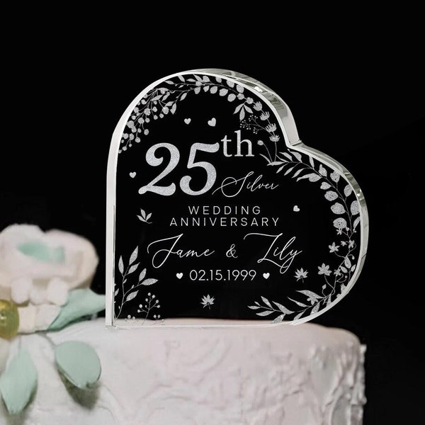 25 Wedding Anniversary Topper - Etsy