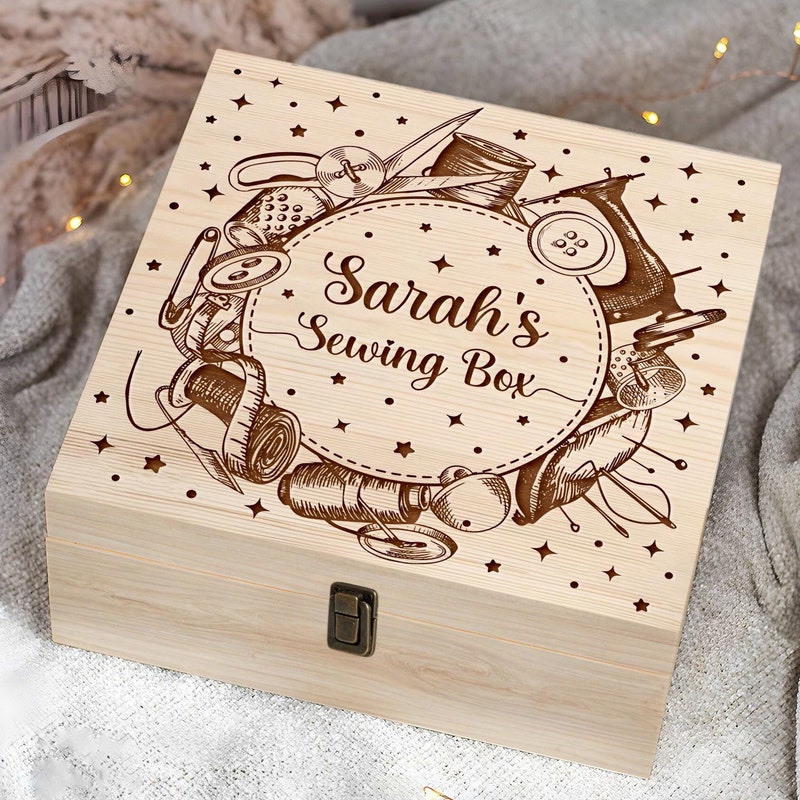 Wood Sewing Box - Etsy