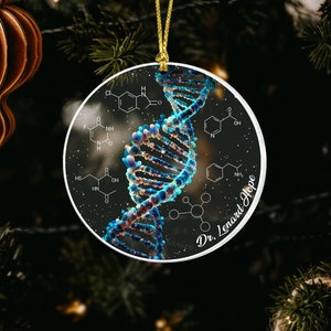 Custom DNA Acrylic Circle Ornament, DNA Car Ornament, DNA Keychain ...