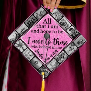 Personalized Photo Thankful Graduation Cap Topper, Grad Cap Topper ...