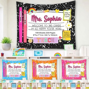 Personalized Groovy Classroom Decor, Custom Teacher Name Class Banner ...