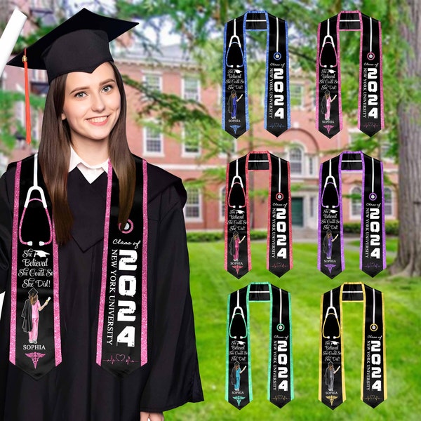 Nurse Graduation Stole Class of 2024, Rn Nursing Graduation Sash - Etsy