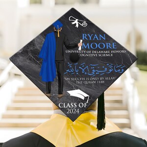 Personalized Graduation Cap Topper for Muslim Male, Islamic Cap ...