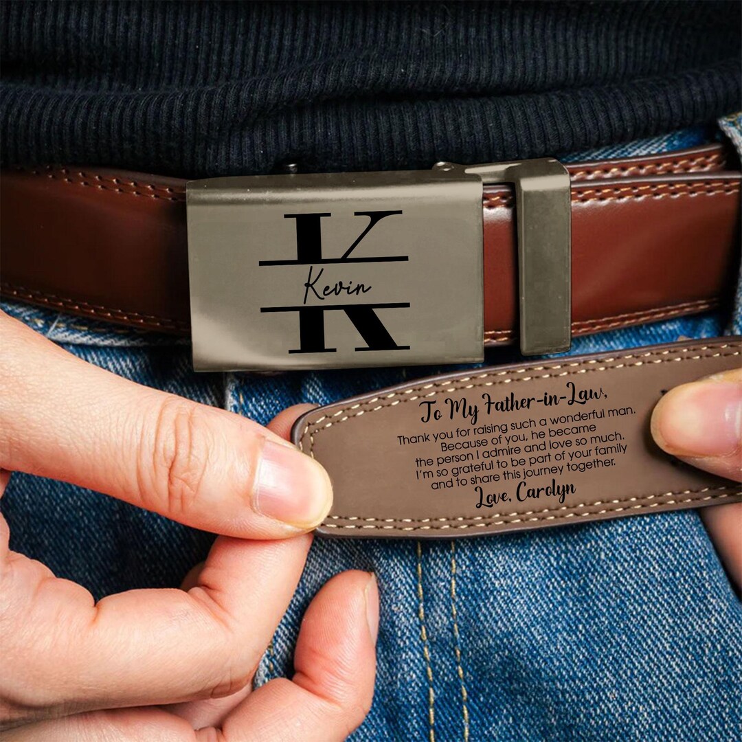Personalized Father-in-law Leather Belt, Father's Day Gift, Gift for ...