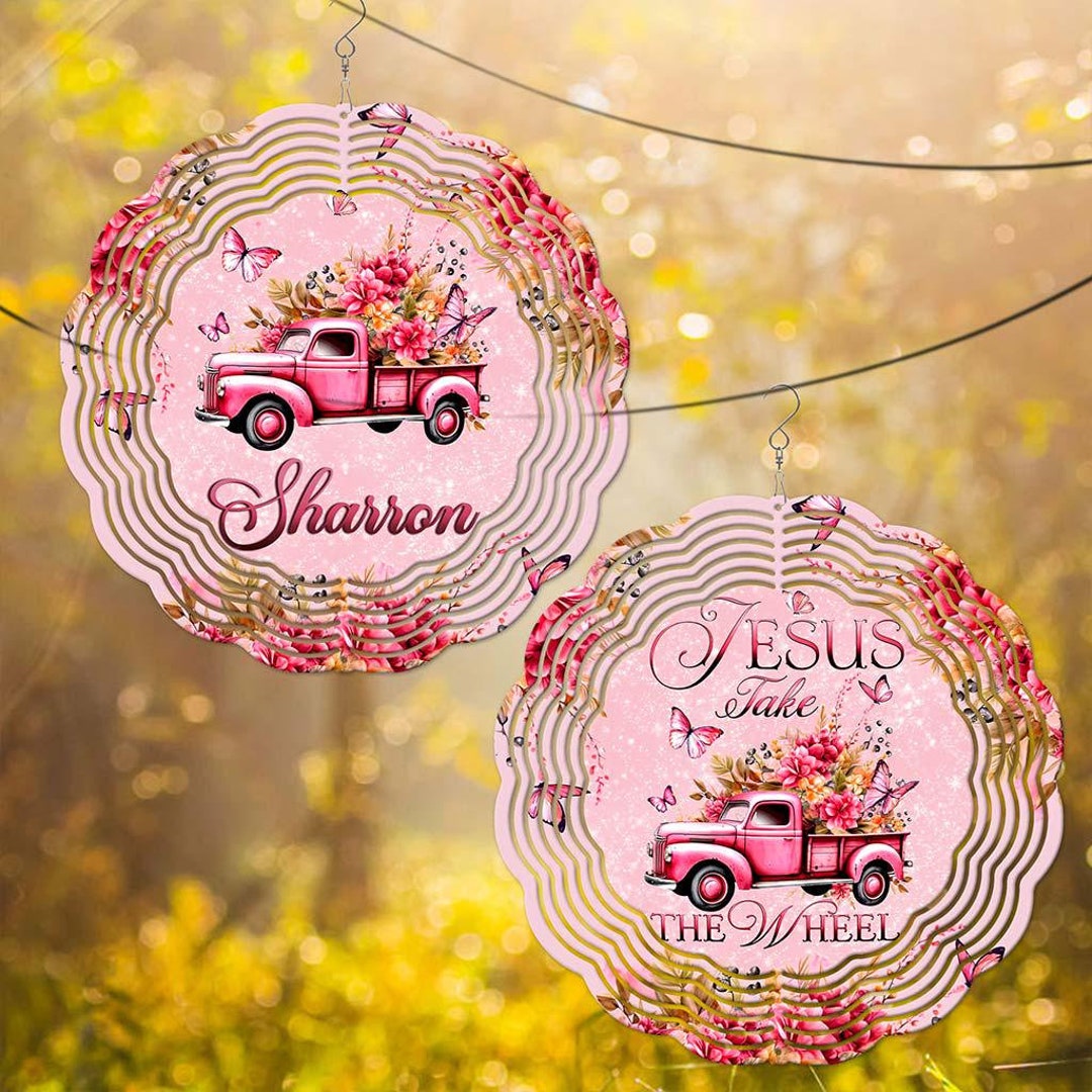 Personalized Jesus Wind Spinner, Jesus Take the Wheel Wind Spinner ...