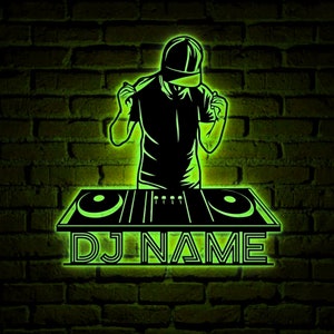 Custom DJ Metal Wall Art With LED Light, DJ Player Metal Sign, Gifts ...
