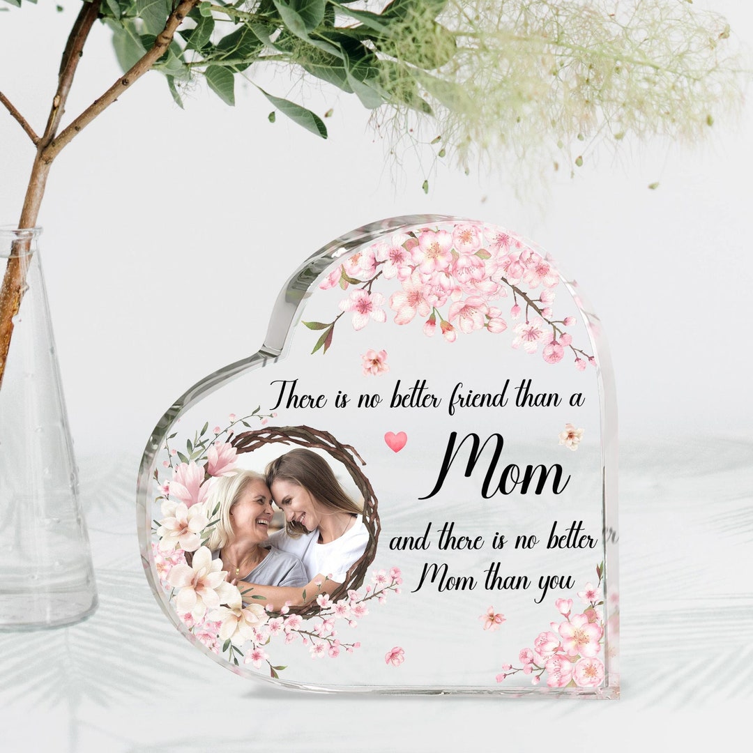 Personalized Photo Mom Gift Heart Acrylic Plaque, Custom Mother's Day ...