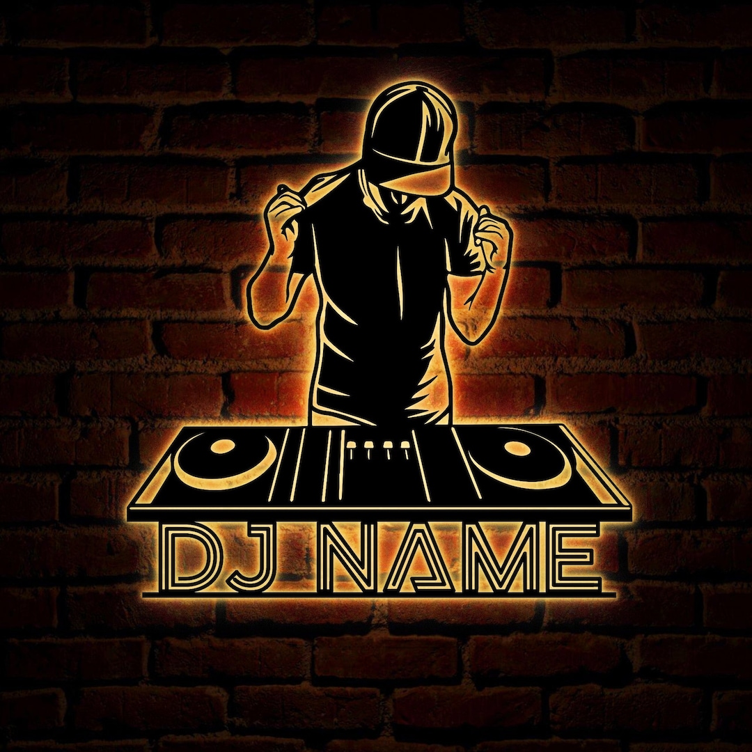 Custom DJ Metal Wall Art With LED Light, DJ Player Metal Sign, Gifts ...