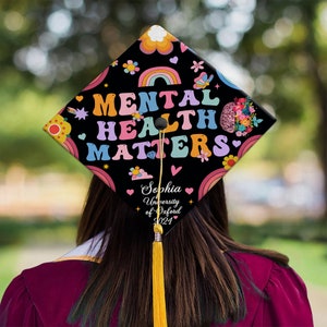 Personalized Psychologist Graduation Cap Topper, Mental Health Matters ...
