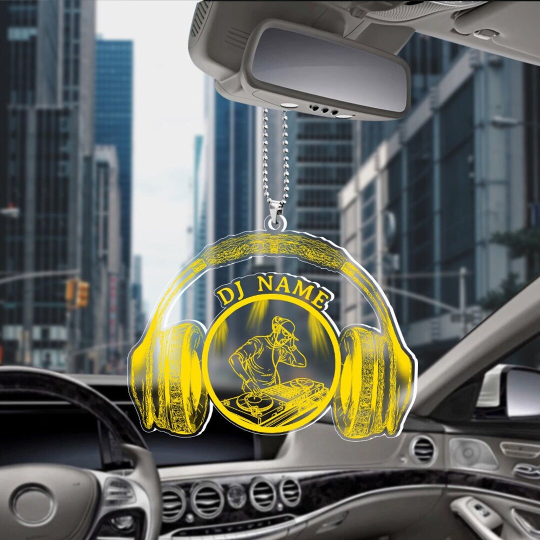 Personalized Name DJ Acrylic Ornament, DJ Car Hanger, DJ Keychain ...