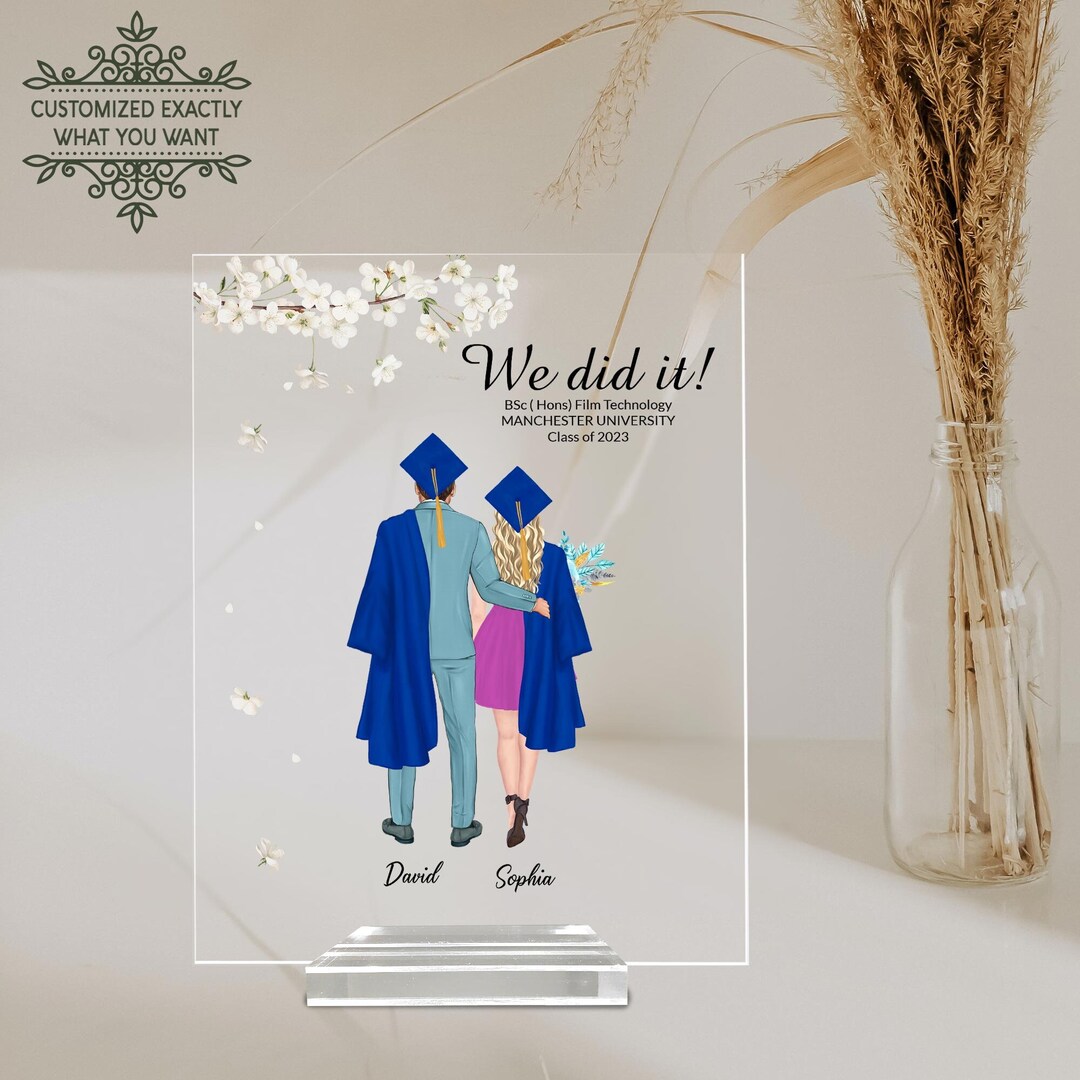 Custom Graduation Couple Print Rectangle Plaque, Graduation Gift for ...