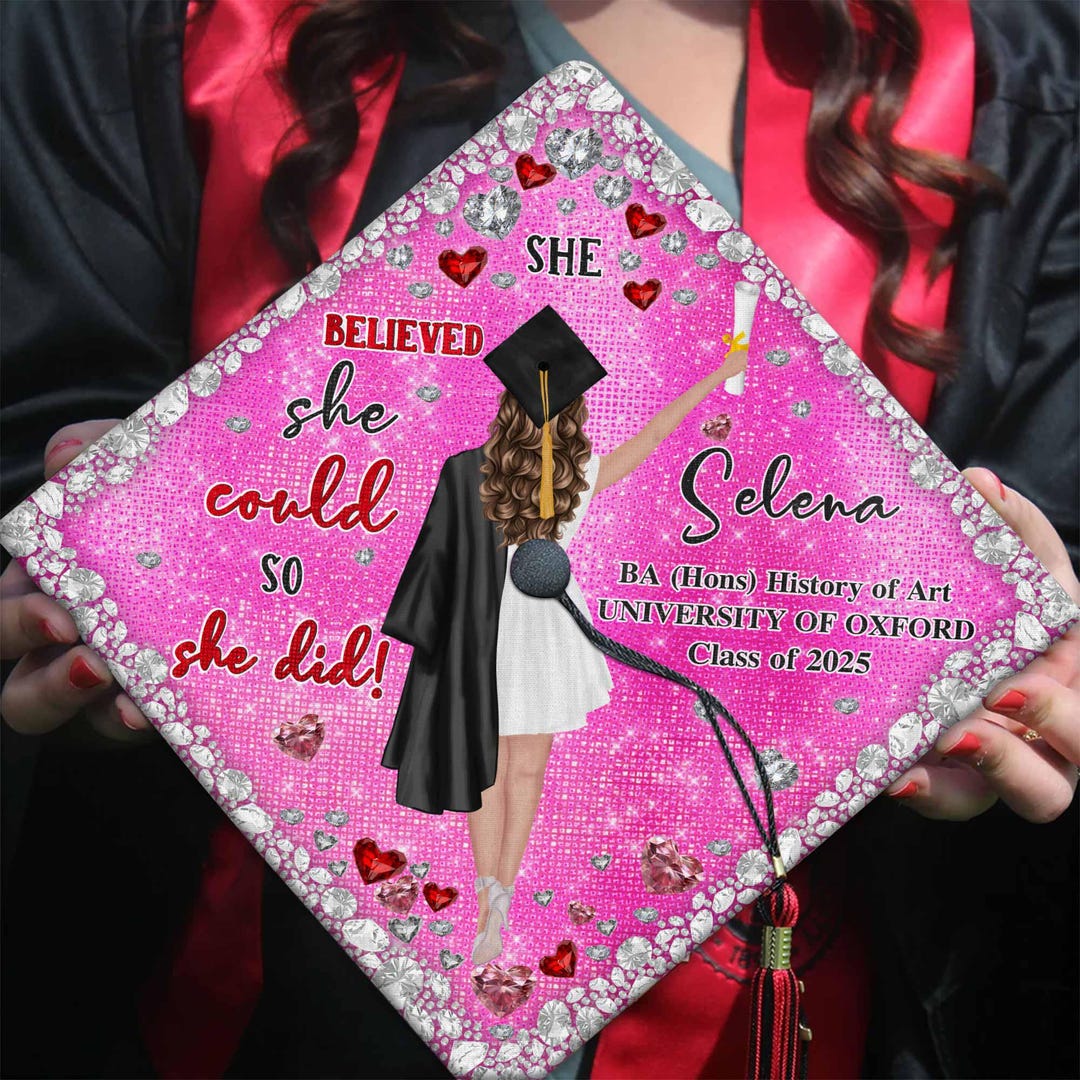 Personalized Black Queen Grad Cap Topper, Graduation Cap Topper, Class ...