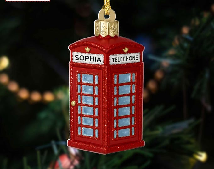 Phone Box With Wreath Shaped Bauble Red Green Glass Christmas ...